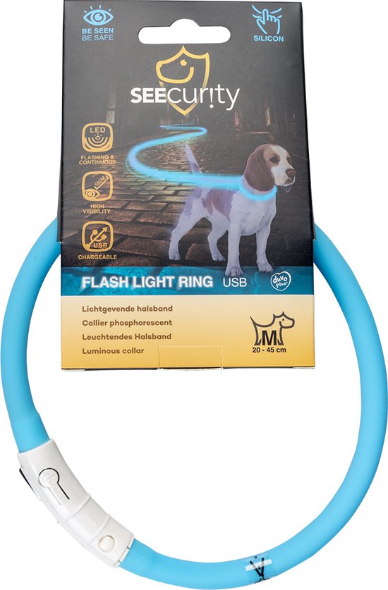 Flash light ring usb silicon 70x1x1,5cm blauw | bol
