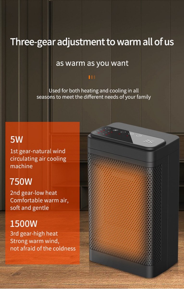 Elektrische Ventilator/Kachel 1500w | Draagbare verwarming | Voor kamer ...