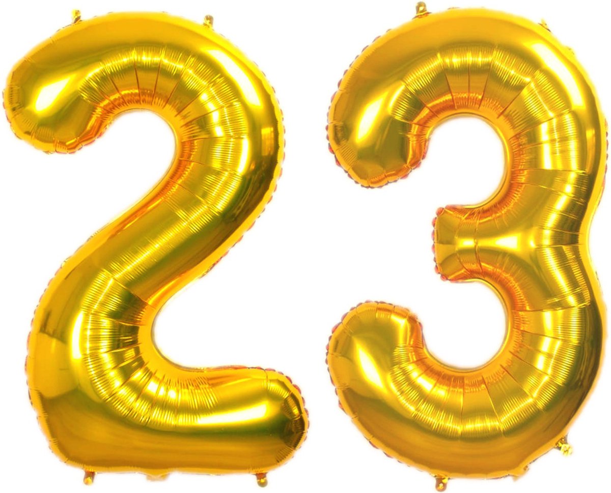 Folie Ballon Cijfer 23 Jaar Goud Verjaardag Versiering Helium Cijfer ...