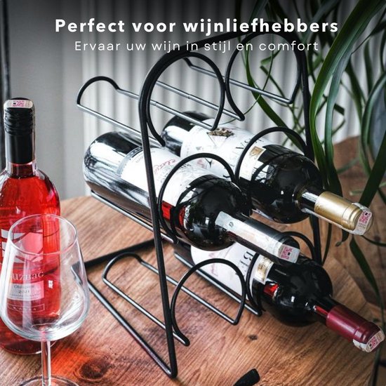 Cheqo® Wijnrek - Wijnfleshouder - Flessenrek - Flessenhouder voor 6 ...