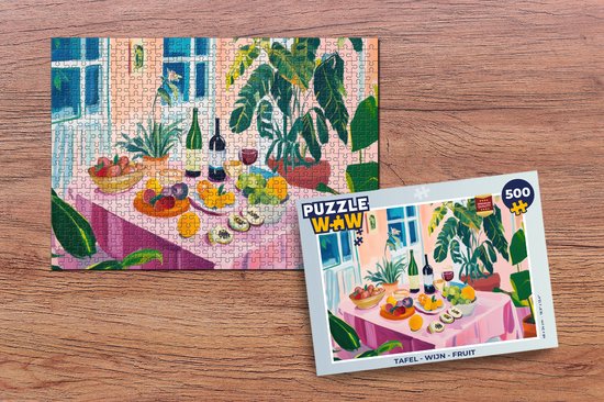 Puzzel Tafel - Wijn - Fruit - Legpuzzel - Puzzel 500 stukjes | bol