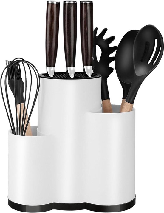 3-in-1 messenblok - universeel rond - geschikt voor alle keukenmessen ...