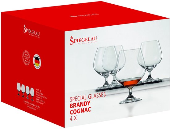 Spiegelau 4-delige cognacglazenset, wijnglazen, kristalglas, 558 ml ...
