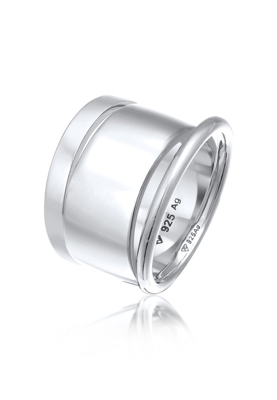 Elli Dames Ring Dames Ring Set van 3 Brede Smalle Basic Minimal in 925 ...