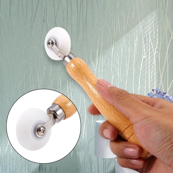 Handroller voor vliesbehang - roestvrijstalen roller - 40 mm breed ...