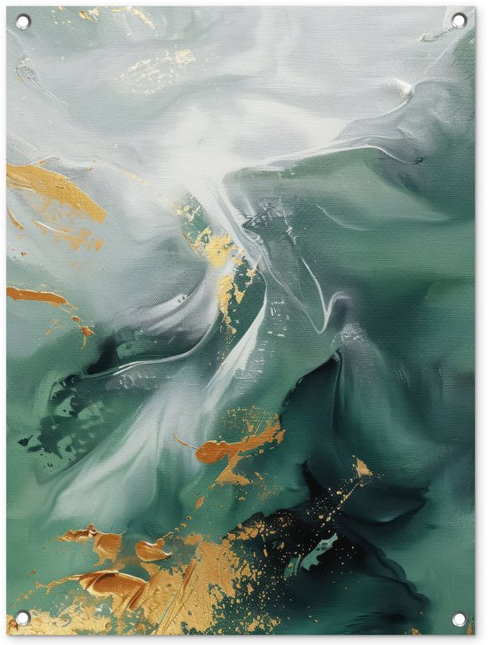 Tuinposter 60x80 cm - Tuindecoratie Groen - Modern - Marmer - Abstract ...