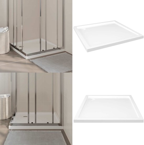 vidaXL Douchebak vierkant 80x80 cm ABS wit - Douchebak - Douchebakken ...
