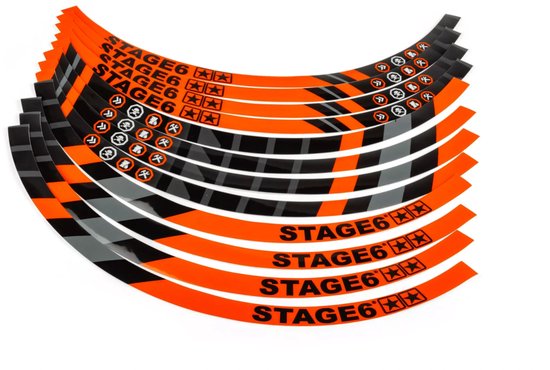 Stage6 Velgrand stickerset Stage6 13 inch oranje / zwart | bol
