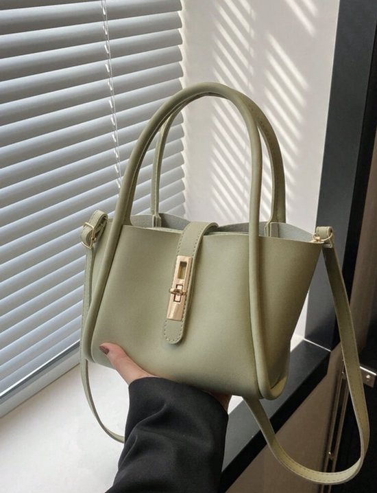 Handtas - Tas - Damestas - PU leer - Mint groen - Goud - Trendy | bol