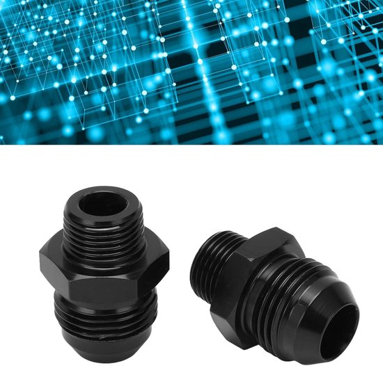 Fuel Line Screw Connection 2 Pieces Black Anodized Aluminum 10 to 3/8 ...