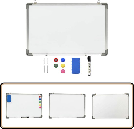 vidaXL Whiteboard magnetisch - 60x40 cm - Staal - Wit Witte Whiteboard ...