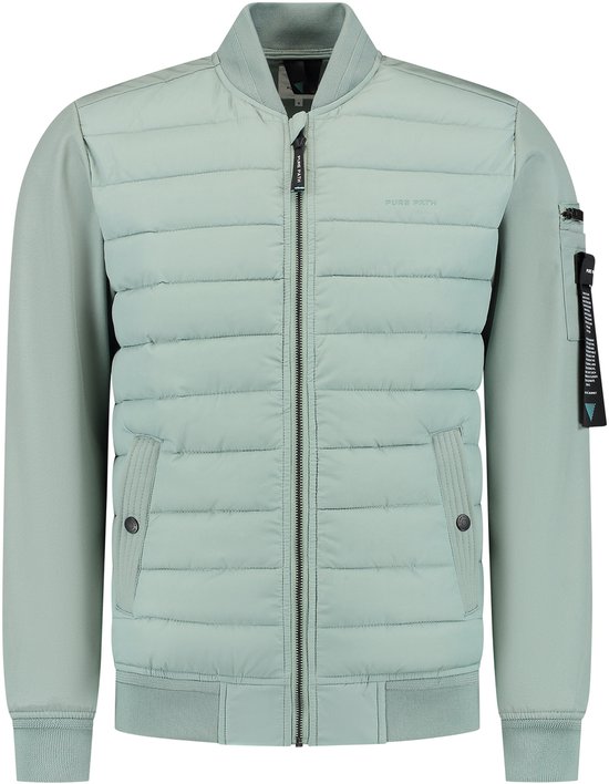 PURE PATH Regular Fit Padded Jackets Jassen Heren - Zomerjas - Groen ...