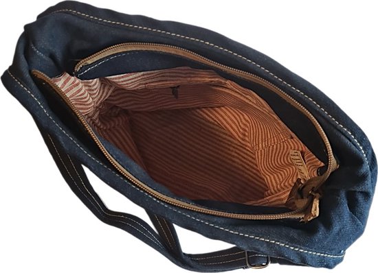 Sunsa-Tas-Hobo-Denim-Canvas-Leer-gerecyclede... | bol