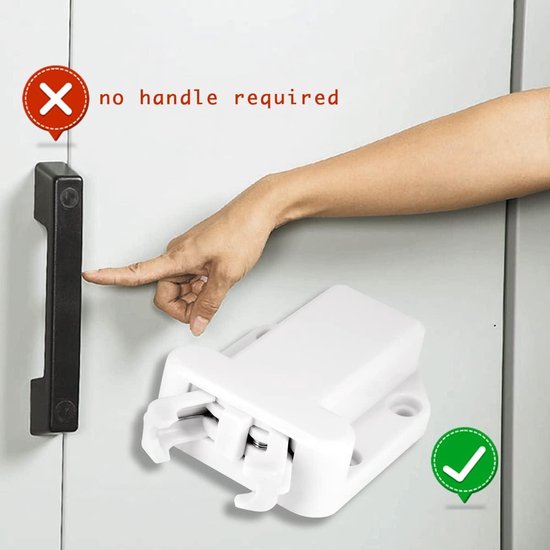 6 stuks deurgrendels met touch-ontgrendeling push-to-open kastsluiting ...