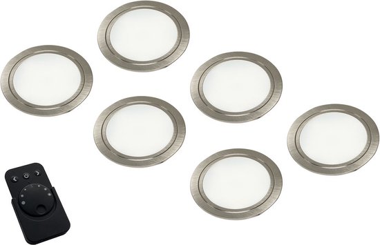 Chip Emotion LED set van 6 spots met dimmer onderbouw 12V/30W RVS | bol