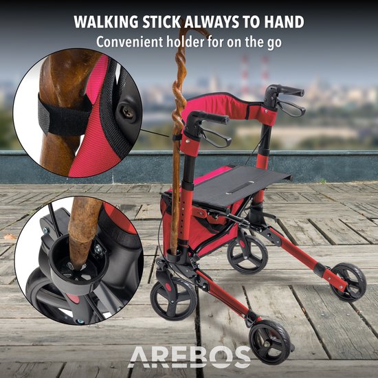 AREBOS Aluminium Lichtgewicht Rollator | Inklapbaar | Medical ...