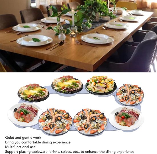 360 Degree Rotation Lazy Susan Turntable Tray - Portable Rotating Food ...