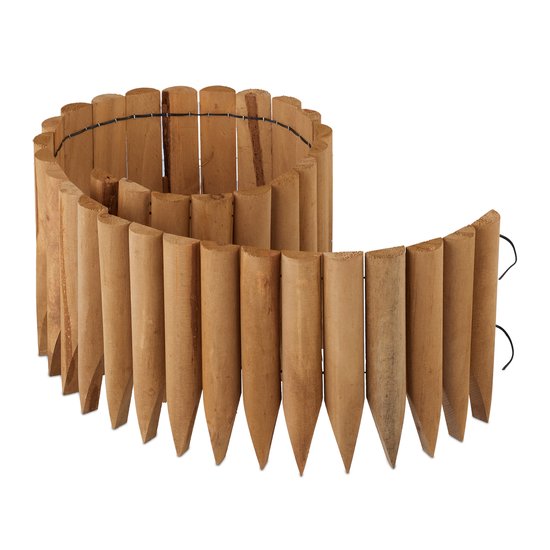 houten borderrand - 20 x 120 cm - flexibel - gazonrand - tuin | bol