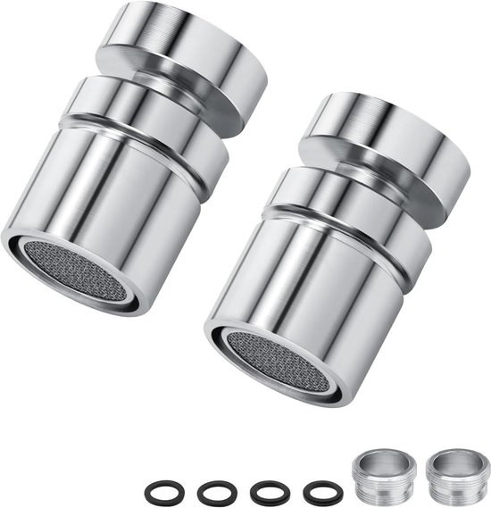 Perlatoren voor kranen - 2 stuks - M24/M22 - 360° draaibaar - kraanopzetstuk -... | bol