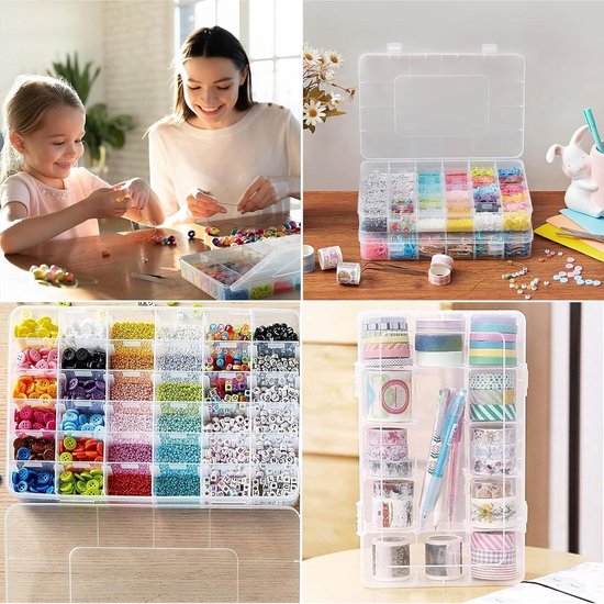 2 stuks assortimentsdoos - Sorteerdozen voor kleine onderdelen met 24 ...