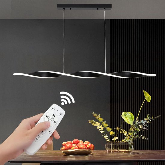 Dimbare Led Hanglamp - Modern Design - Geschikt voor Eetkamer - Zwart | bol