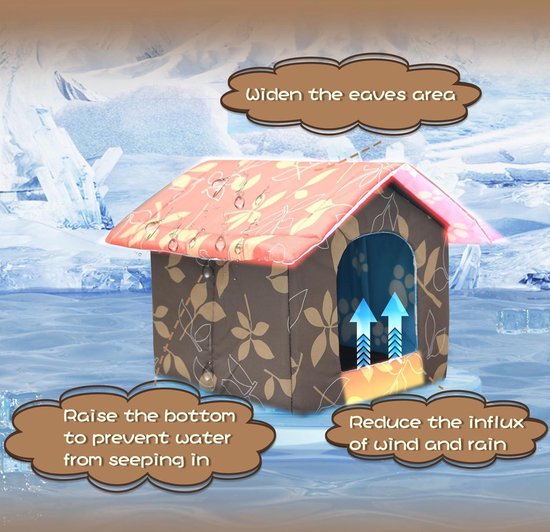 Mrs. Jones Kattenhuis voor buiten winterbestendig waterdicht en warm ...