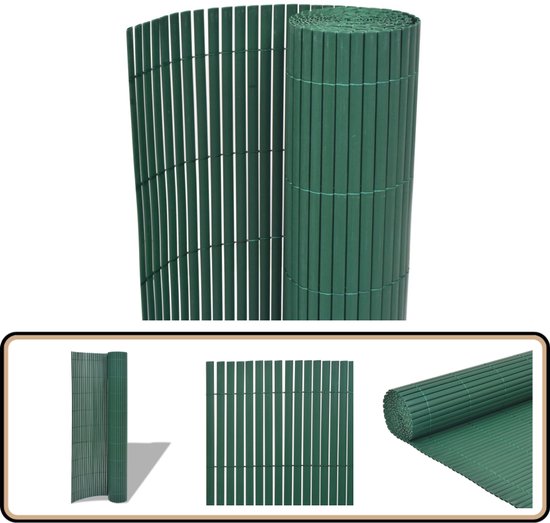 vidaXL Tuinafscheiding PVC - Groen - 90x500 cm Tuinhek - Pvc Hekwerk ...