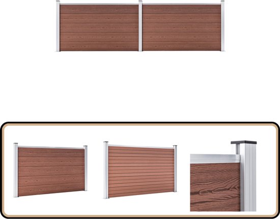 vidaXL Schutting 353x106 cm HKC bruin Schutting Panelen - Houten ...