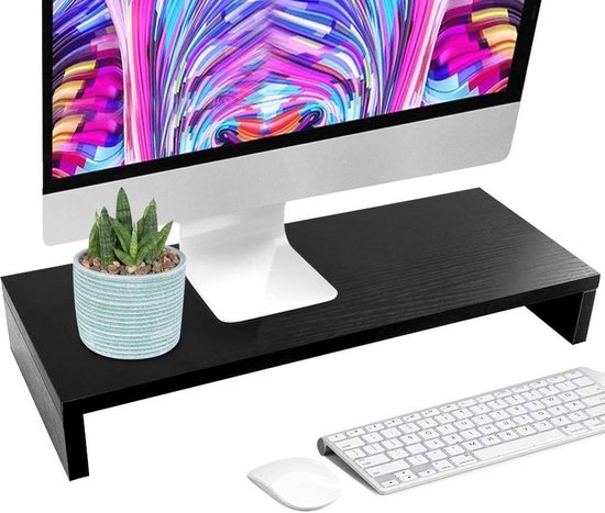 Houten Monitorstandaard 1 Tier - Moderne Houten Monitor Riser Stand ...