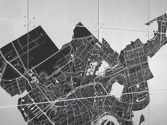 Plan de la ville de Rotterdam IXXI, Art in Map - 60 x 80 cm - Support ...