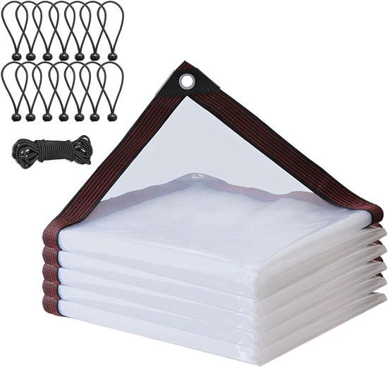 Transparant zeil met ogen - multifunctioneel afdekzeil - 2 x 5 m | bol