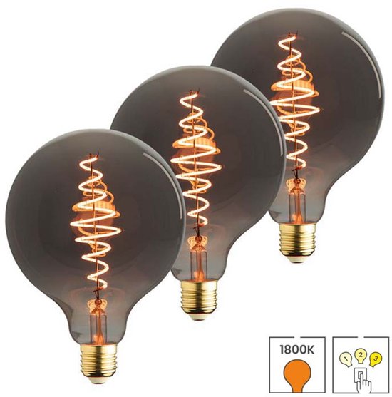 Lybardo - E27 LED Lamp - 3-pack - 3 staps Dimbaar - 6W - 1800K Extra ...