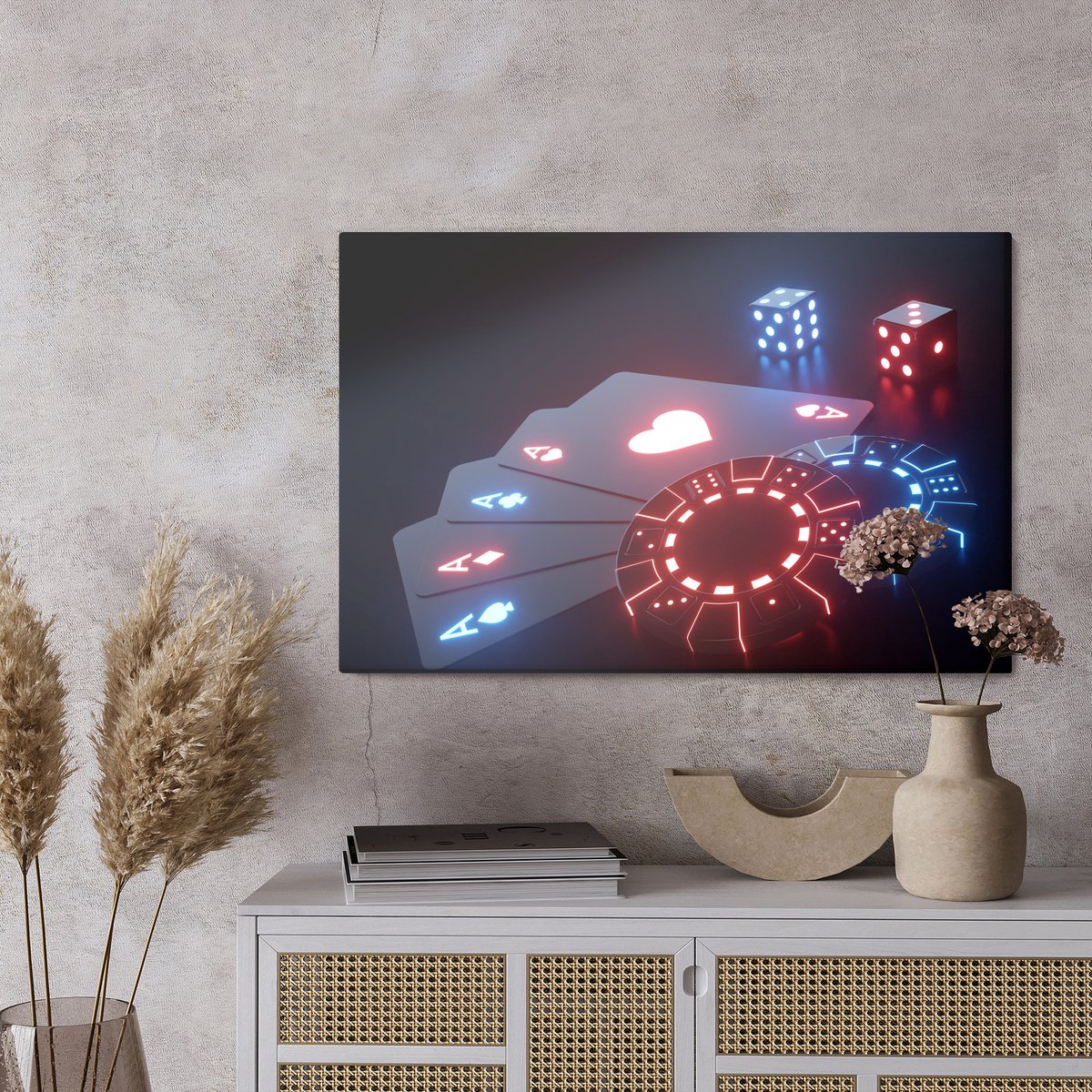 Schilderijkoning - Canvas Schilderij Neon-Gameset - 90 x 60 cm | bol.com