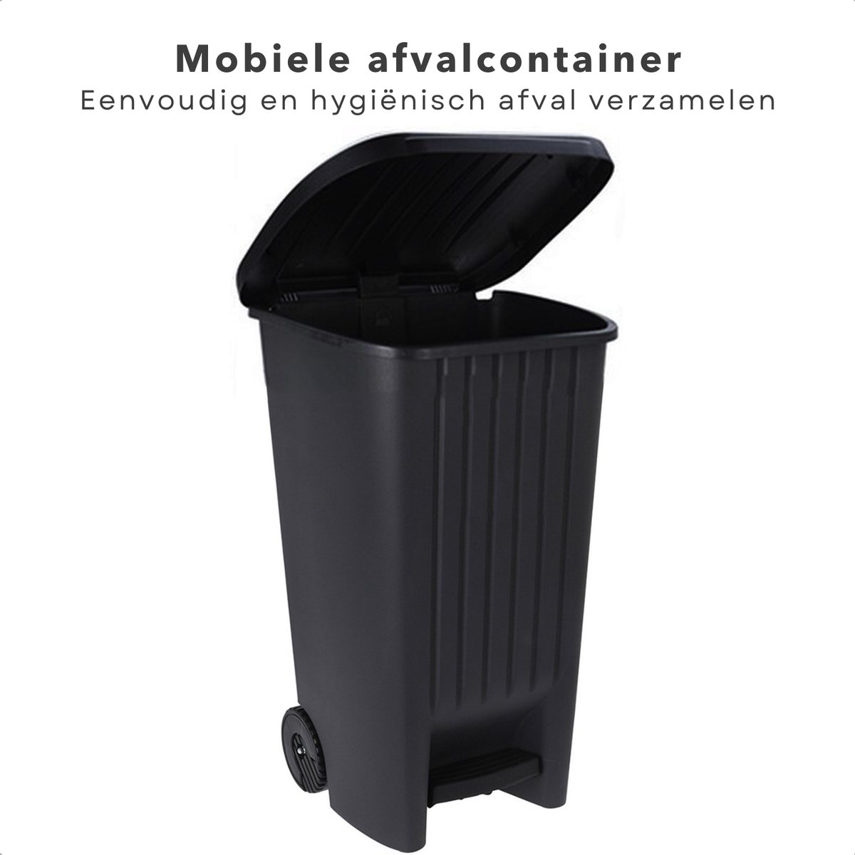 Cheqo® Afvalcontainer - Afvalbak - Pedaalemmer - 100 Liter - Voetpedaal - 93,5 x 52 x... | bol
