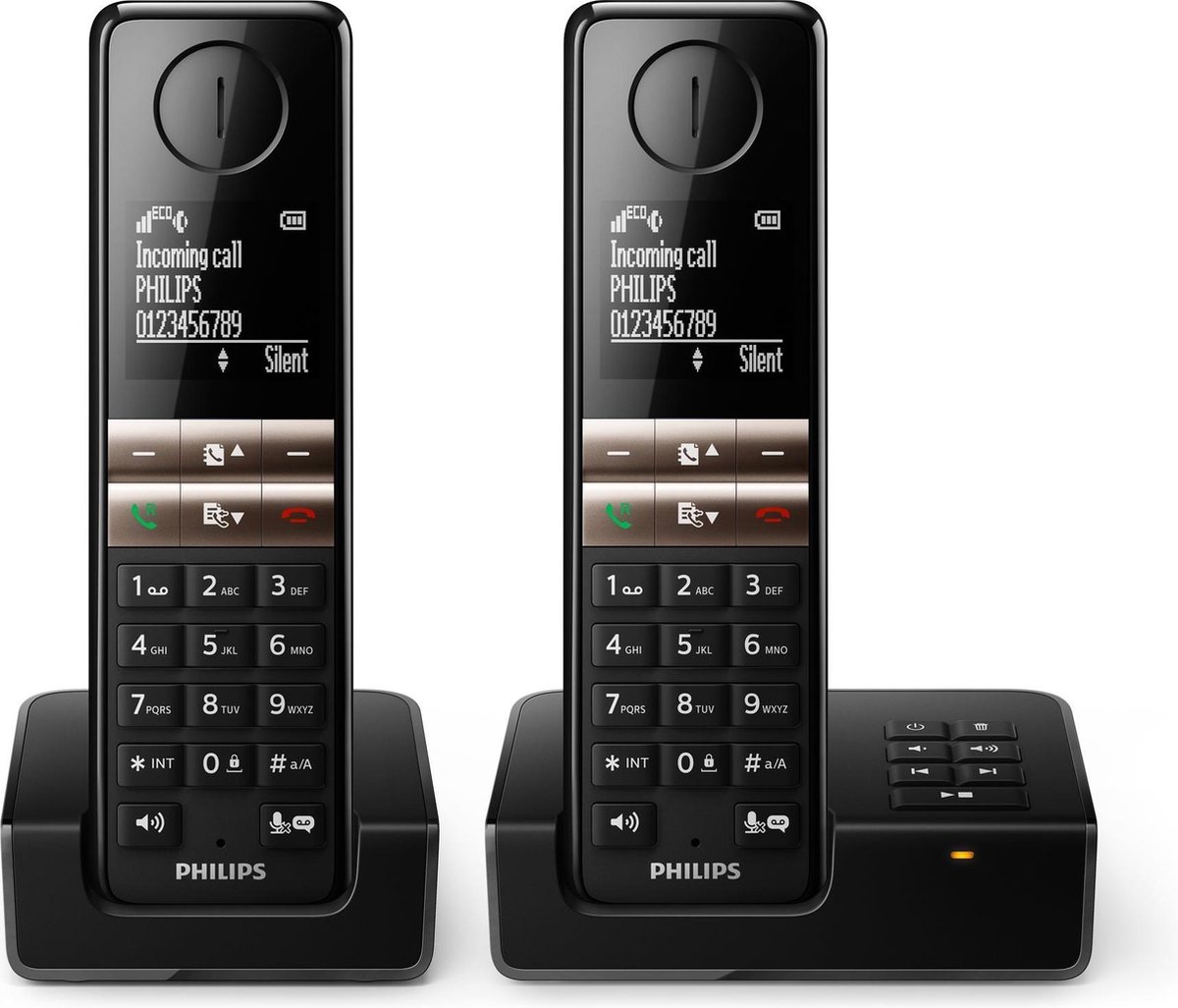 Philips D4652 - Duo DECT telefoon met antwoordapparaat - Zwart | bol