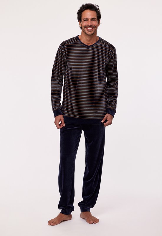Pyjama Heren Woody Classic VH Stripe - Donkerblauw | bol.com