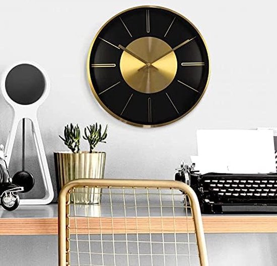 Moderne stille aluminium wandklok 30 cm diameter zonder tikkende ...