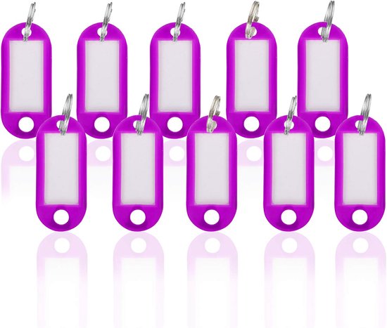 WINTEX Sleutelhanger met Labels - 100 stuks - Heavy Duty Sleutelringen ...