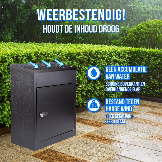 Silvergear Pakketbrievenbus - Vrijstaand - Voor pakketjes buiten - 91L ...