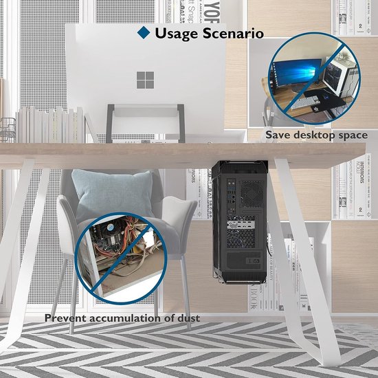 BONTEC Verstelbare PC Mount, Onder Bureau Computer Mount, Onder Bureau ...