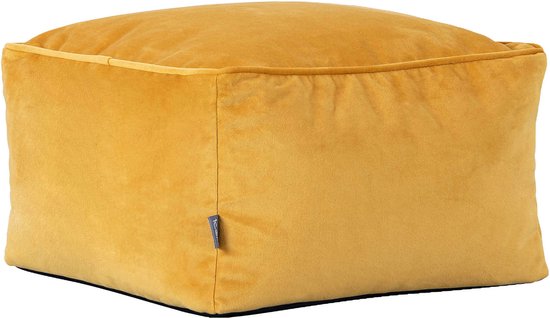 icon - Amara - Fluwelen Hocker - Geel - 40x24x40 - Binnen | bol