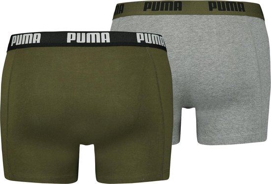 Puma - Basic Boxer 2P - Boxers 2-Pack - S - Groen/Grijs | bol