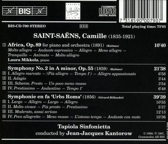 Laura Mikkola, Tapiola Sinfonietta, Jean-Jacques Kantorow - Saint-Saëns: Africa For... | bol