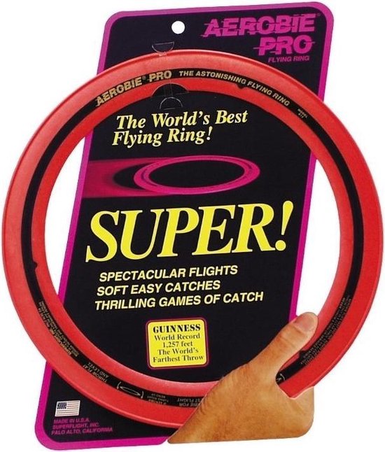 Aerobie Frisbee Ring Pro 33 Cm Rubber Rood | bol