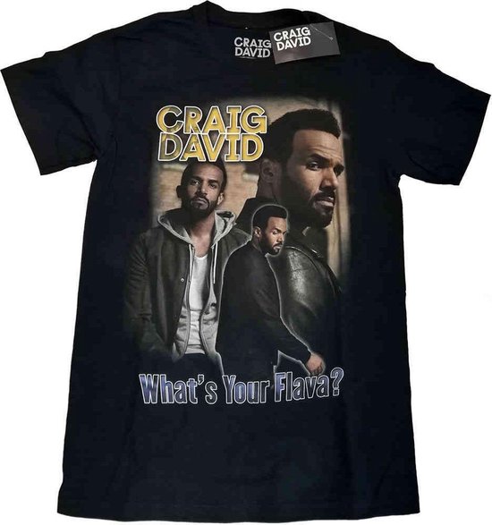 Craig David Heren Tshirt -S- What's Your Flava Homage Zwart | bol.com