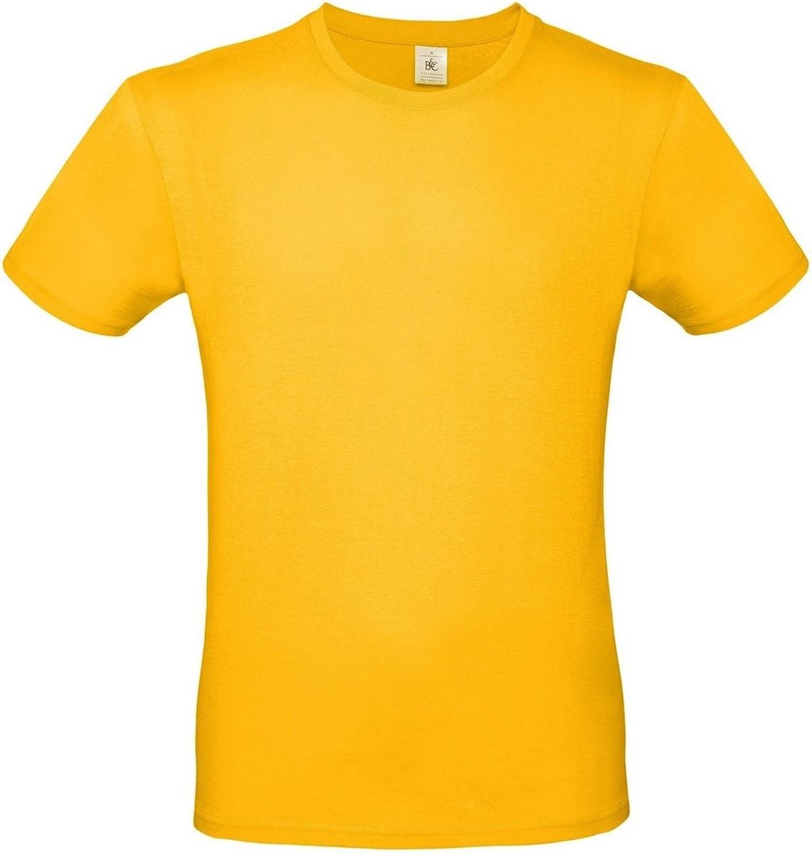 Geel basic t-shirt met ronde hals voor heren - katoen - 145 grams ...