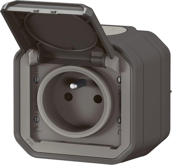 Prise étanche IP55 avec terre Plexo – 2P+T 16 A avec volet pour ...