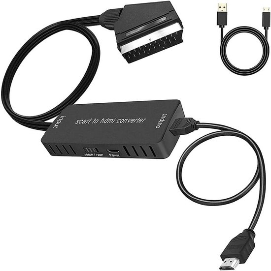 Scart naar HDMI Converter met Kabel - Full HD Upscaler voor DVD, VHS ...
