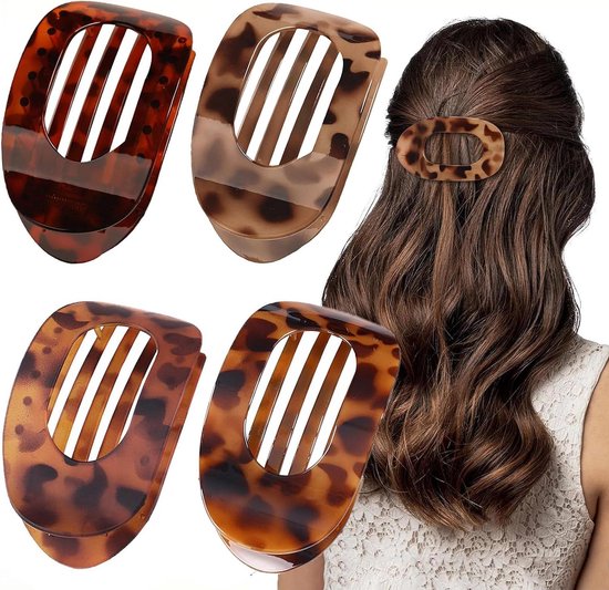 Cosensi - Haarspelden voor dames - Frans design - Set van 4 - Platte ...