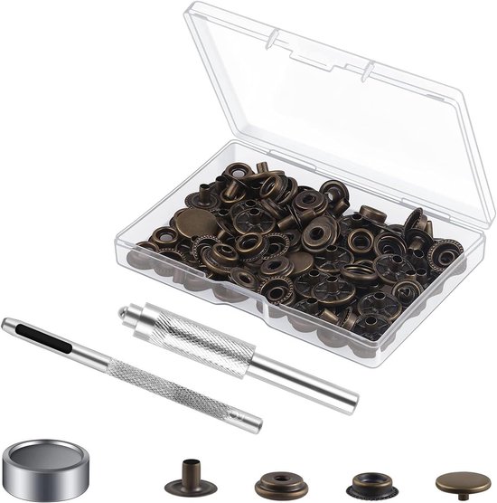 Allecta - Drukknopen Set Koperkleurig - Metalen Vergrendeling - RVS ...